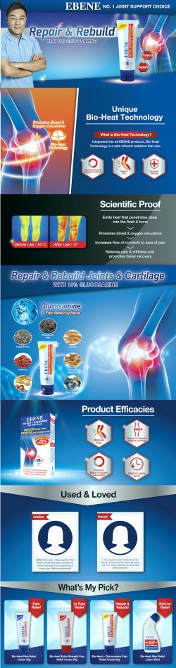 Bio-Heat + Glucosamine Pain Relief Cream - EBENE Singapore